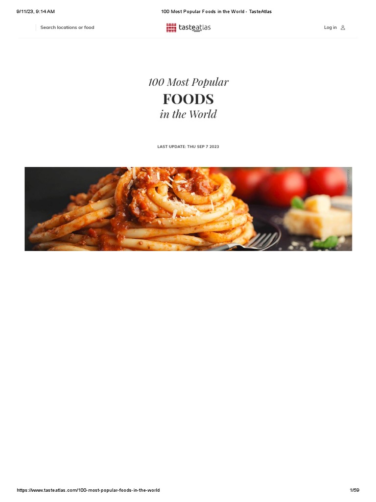 100 Most Popular Foods in The World - TasteAtlas | PDF