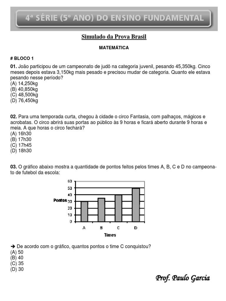 Simulado Prova Brasil - Completa | PDF