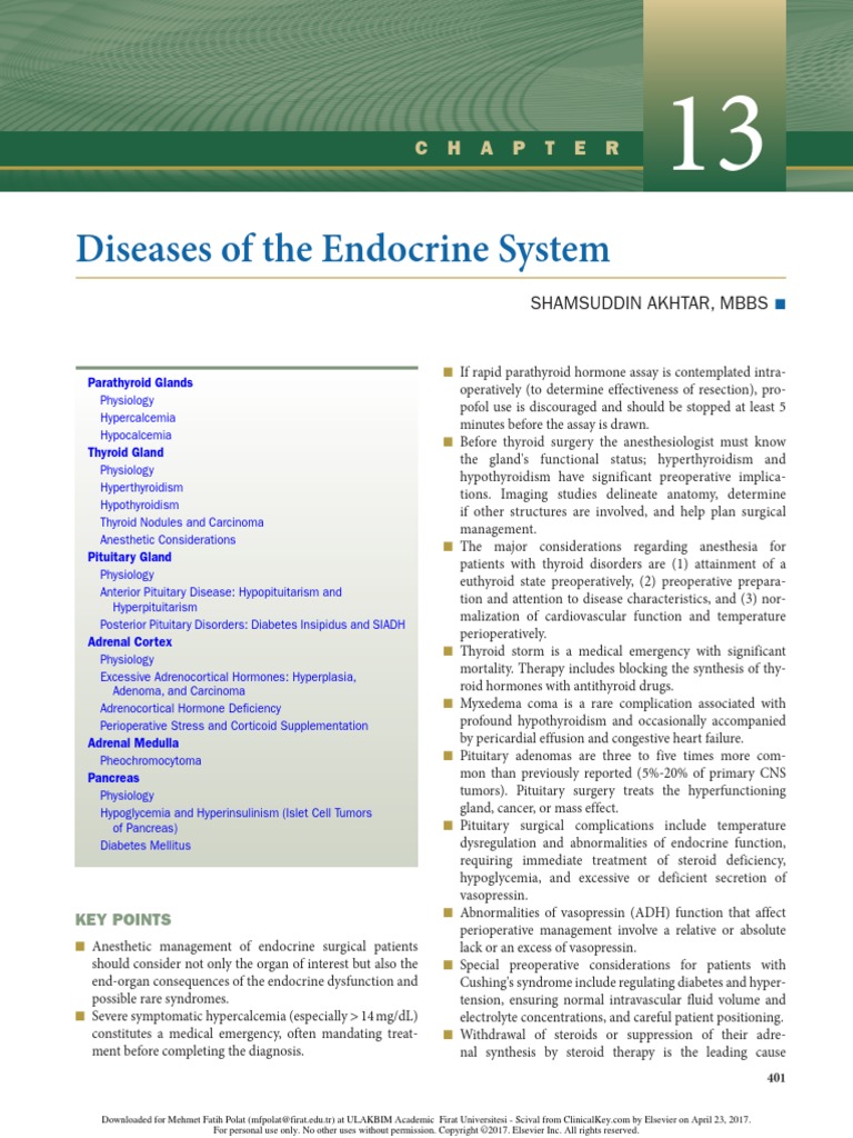 13. Diseases of the Endocrine System | PDF | Parathyroid Gland ...