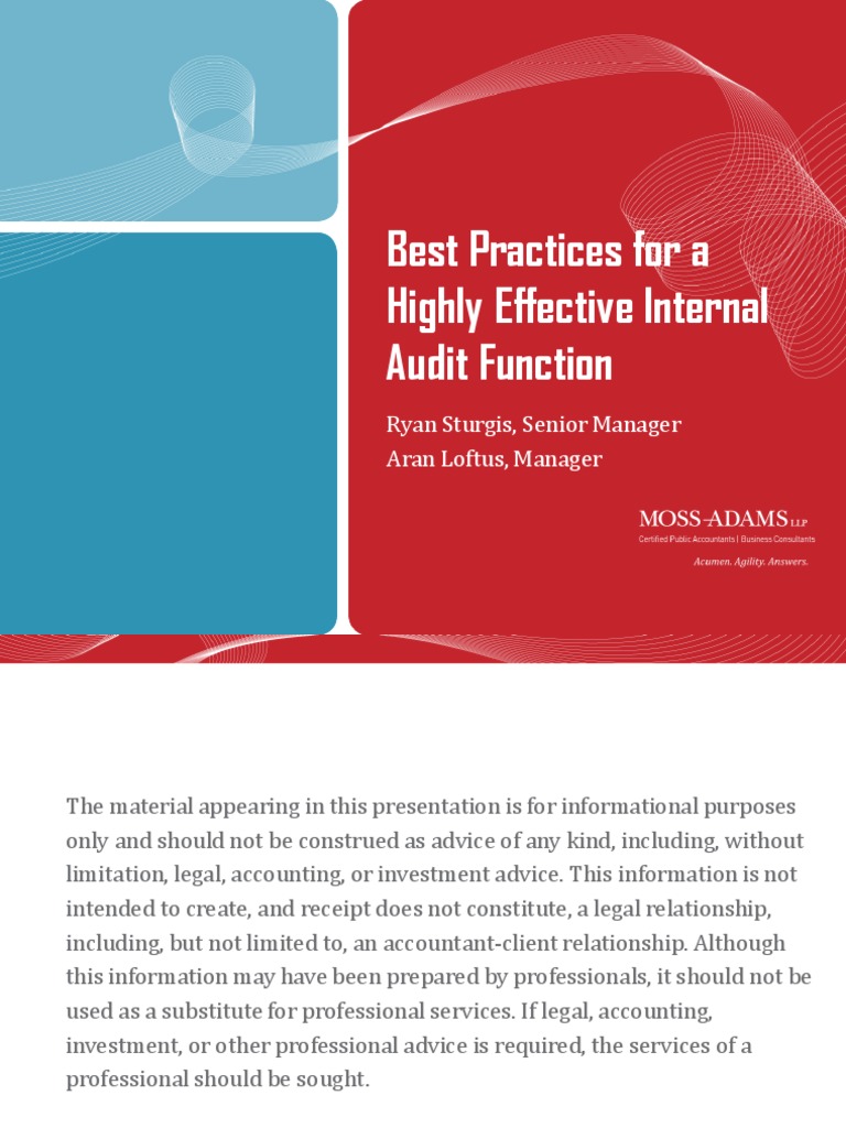 1C - Best Practices For A Highly Effective IA Function - 0 | PDF ...