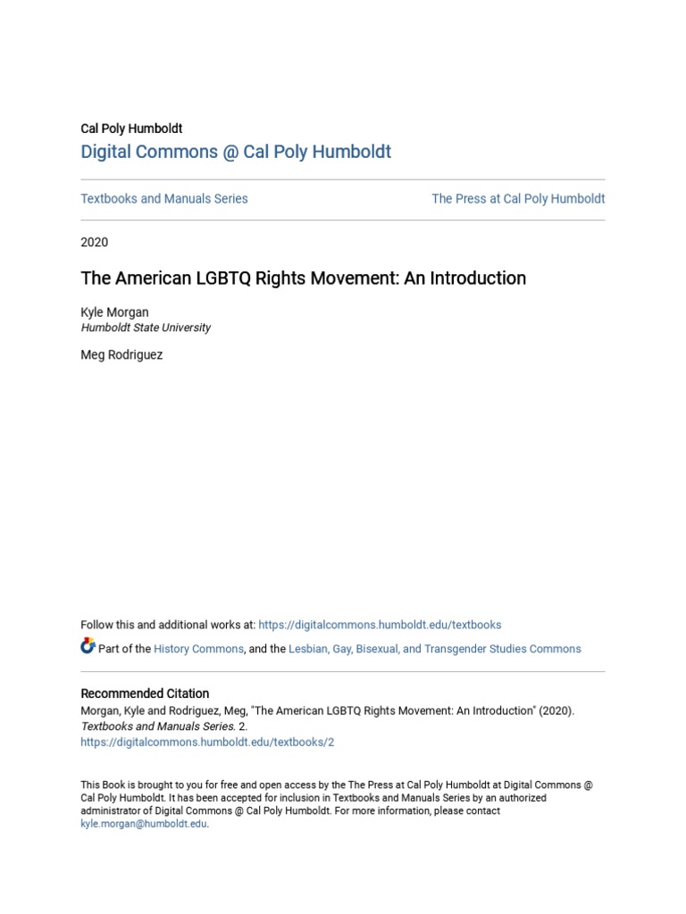 The American LGBTQ Rights Movement - An Introduction | PDF ...