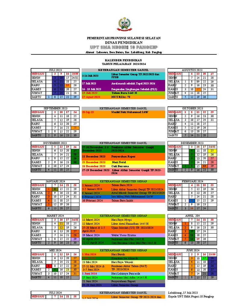 Kalpendik TP 2023-2024 & Alokasi Waktu | PDF