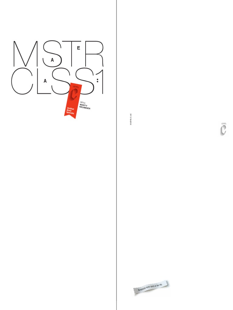 Marty Neuemeier Masterclass 1 | PDF