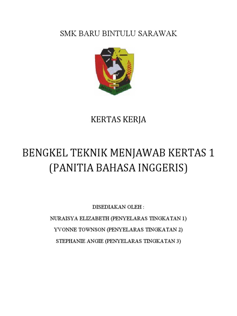 Kertas Kerja Bengkel Teknik Menjawab 2023 | PDF