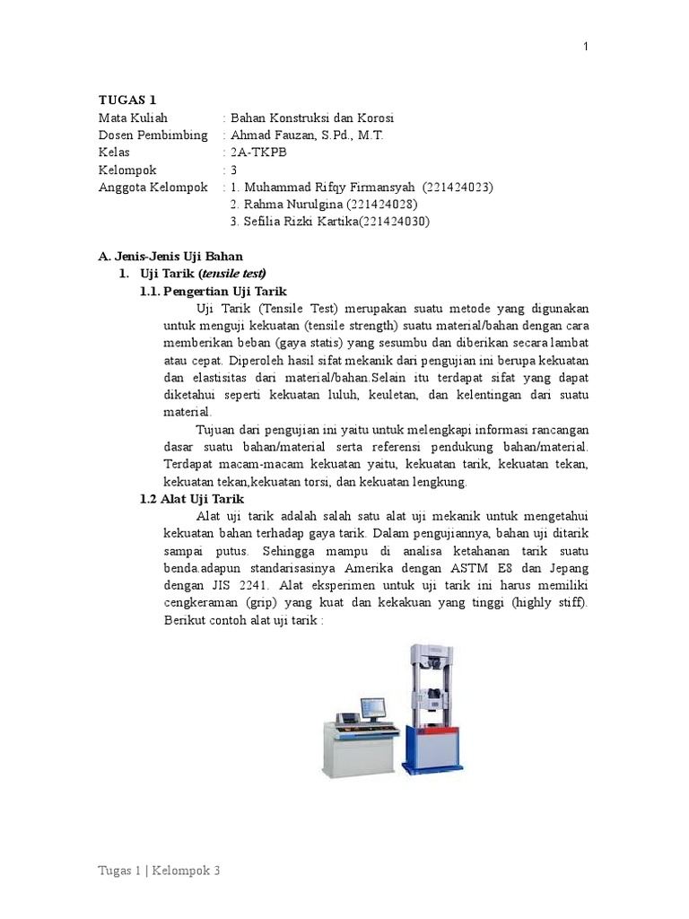 Tugas - No.1 - BKK - 2A-TKPB - Kelompok 3 | PDF