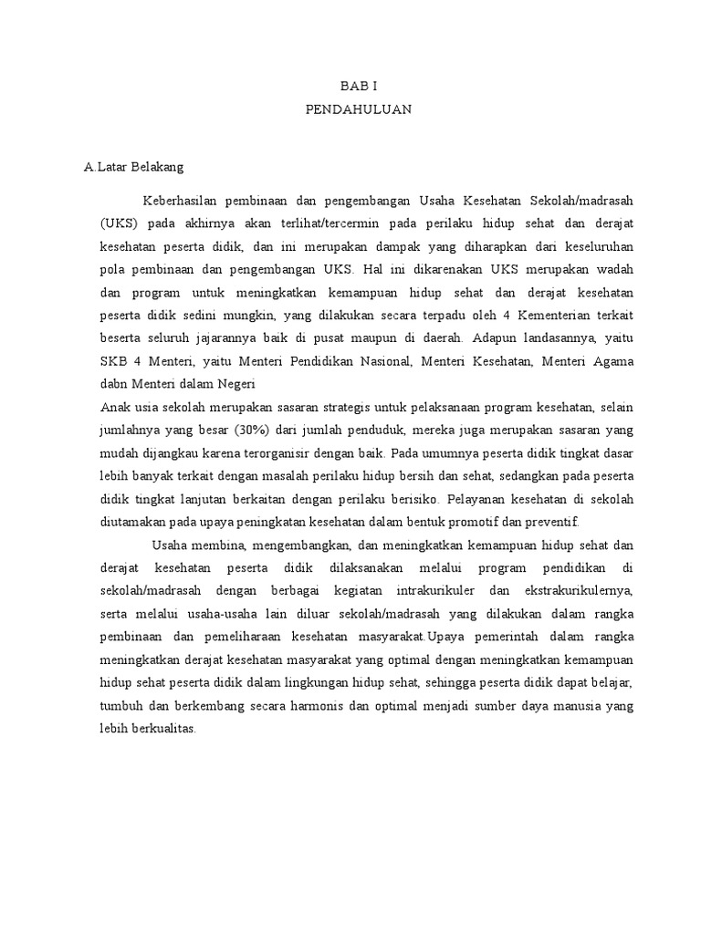 Pedoman Uks 2022 | PDF