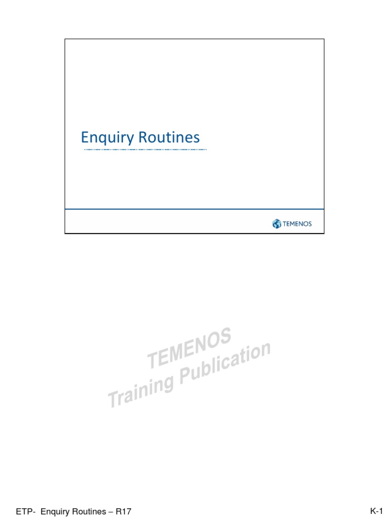 2.enquiry Routines-R17 | PDF | Parameter (Computer Programming) | Databases