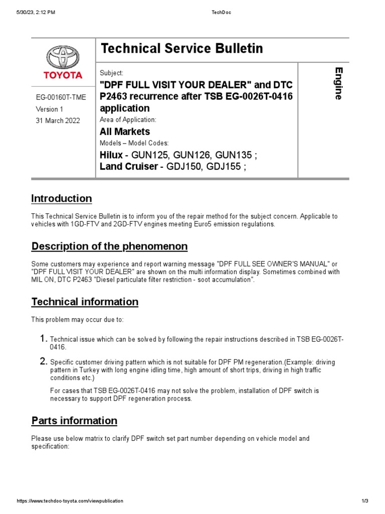 Reapartie Eroare P2463 Dupa Aplicare TSB - 0416 | PDF | Manual ... Reapartie Eroare P2463 Dupa Aplicare TSB - 0416 | PDF | Manual ...