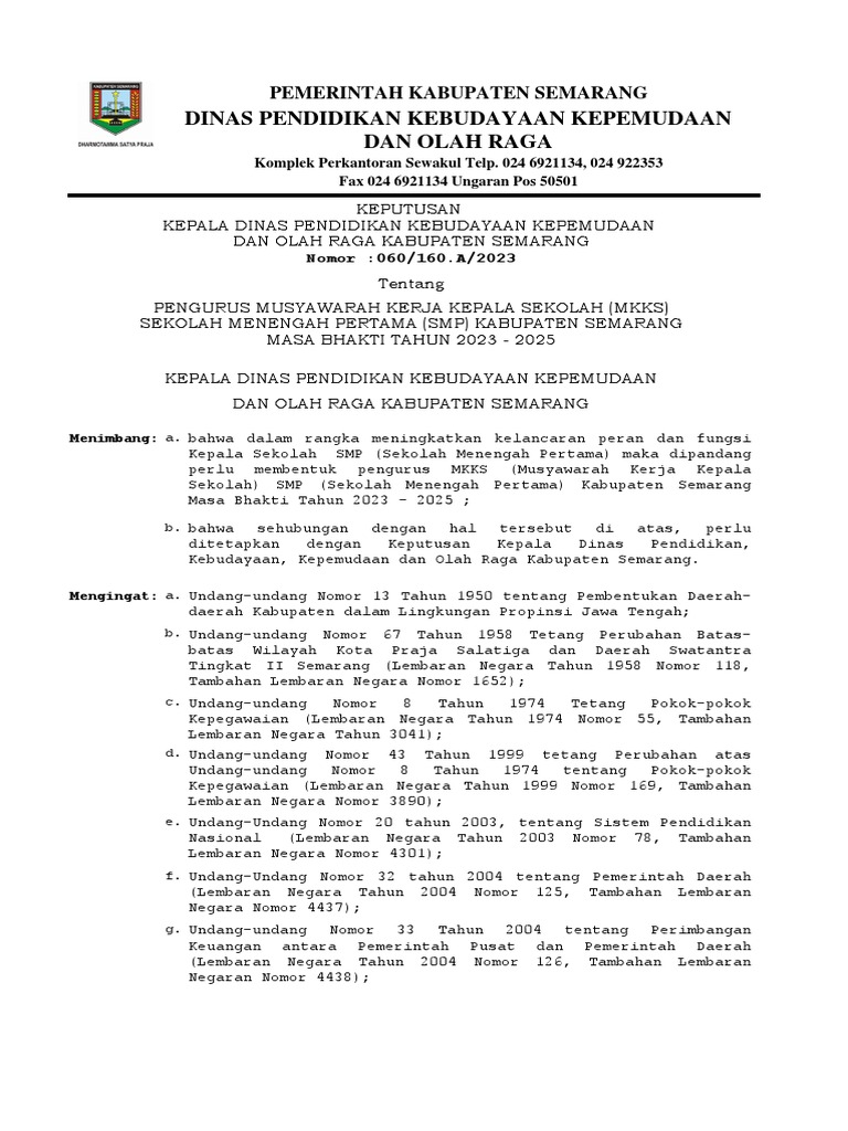 Draft SK Mkks - MGMP - MGBK | PDF