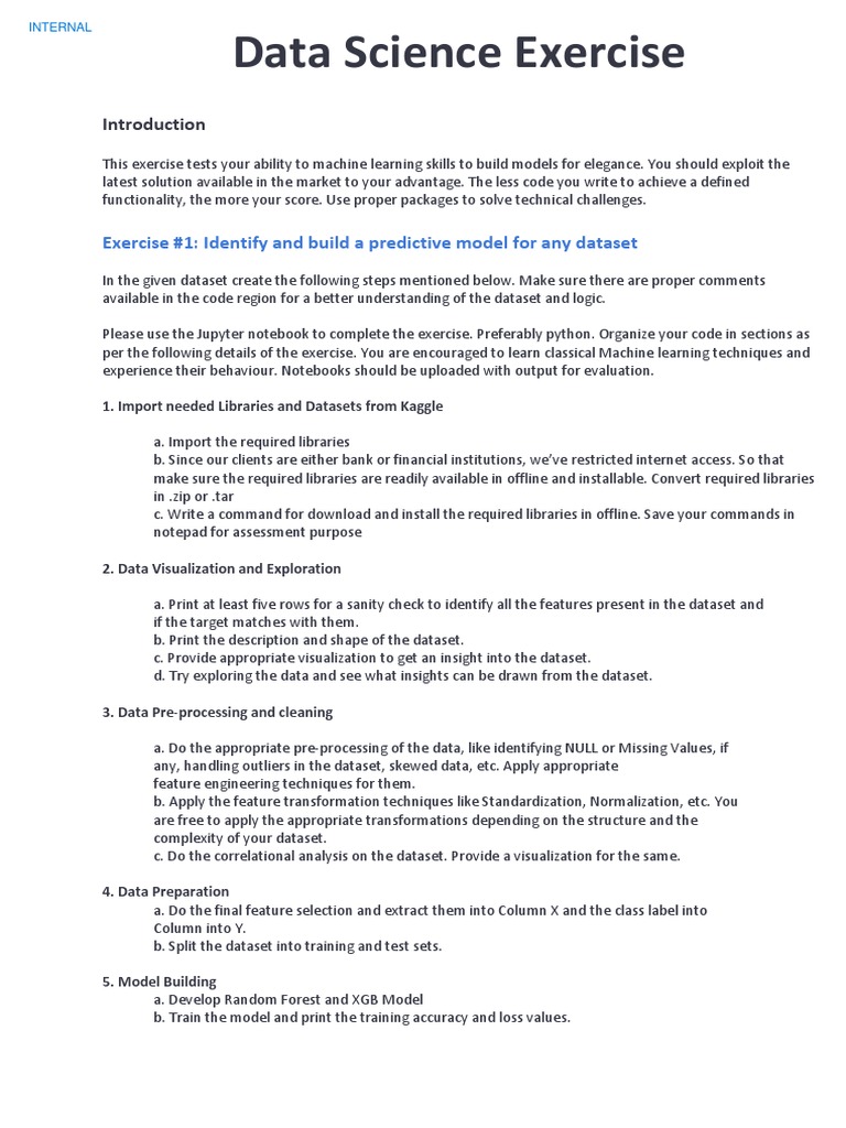 Data Scientist Exercise | PDF | Information Technology | Applied ...