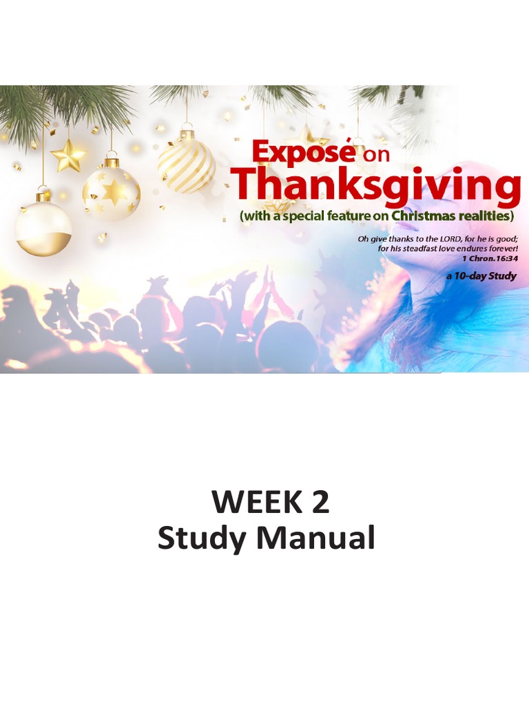 Exposé on Thanksgiving Study Manual | PDF | Thanksgiving | Prayer