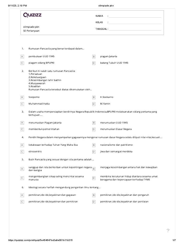 Olimpiade PKN 1 | PDF