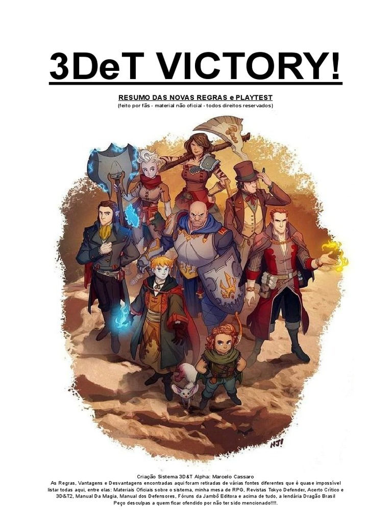 Regras do 3DeT Victory: Playtest e Resumo | PDF