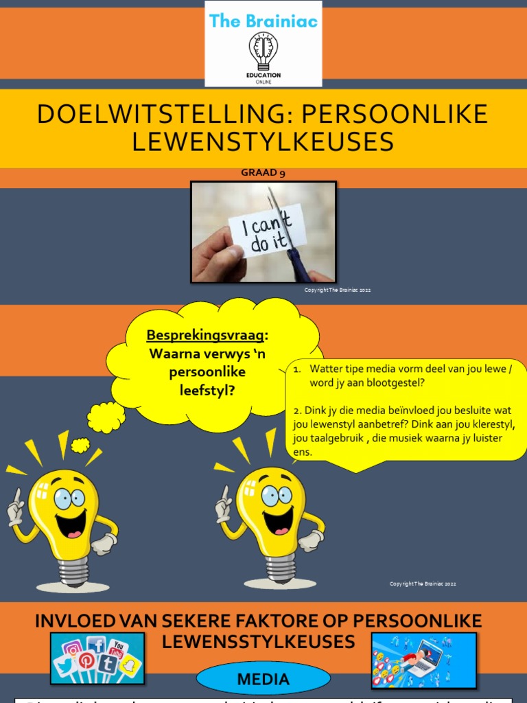 GR 9 LO Kwartaal 1 (Doelwitstelling - Persoonlike Lewenstylkeuses) | PDF