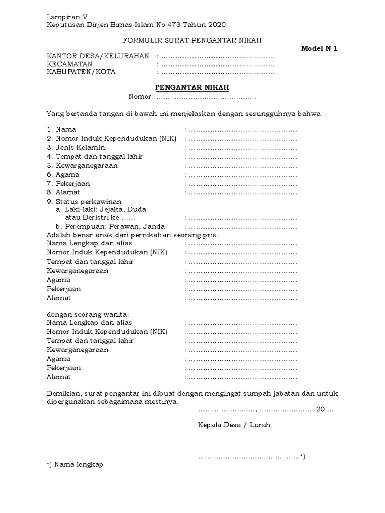 Blangko Model N1 | PDF