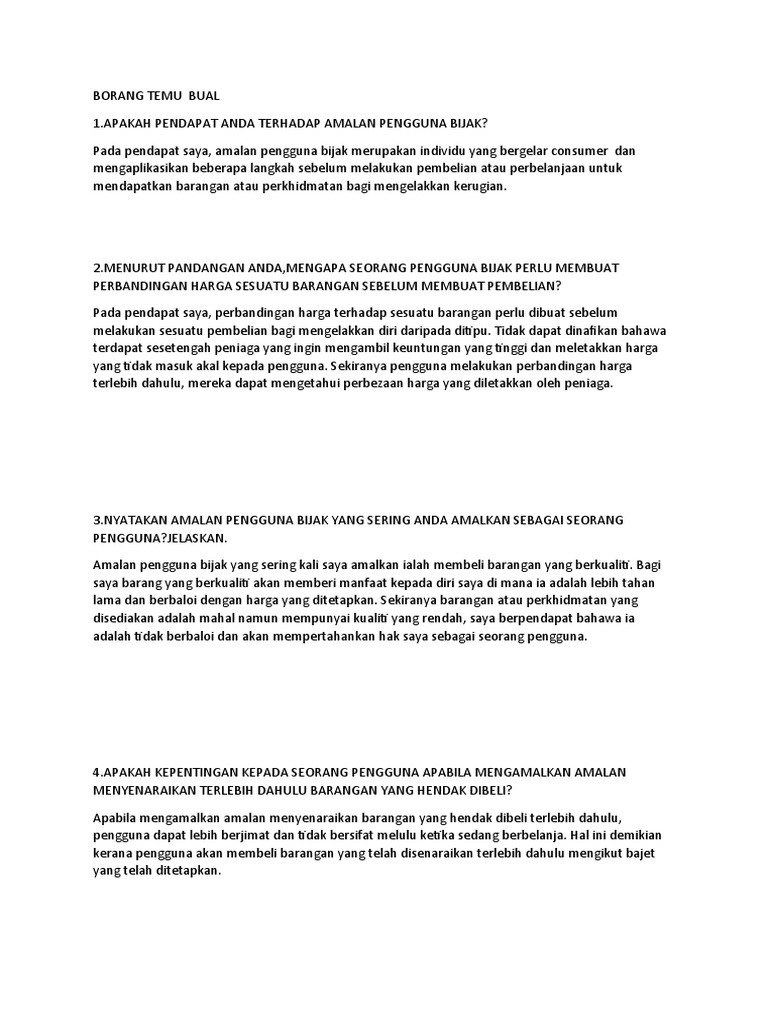 Amalan Pengguna Bijak | PDF | Bisnis