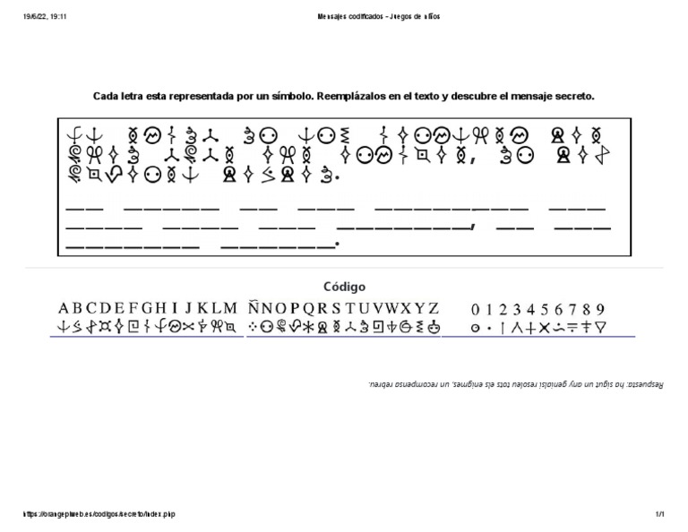Mensajes Codificados - Juegos de Niños | PDF