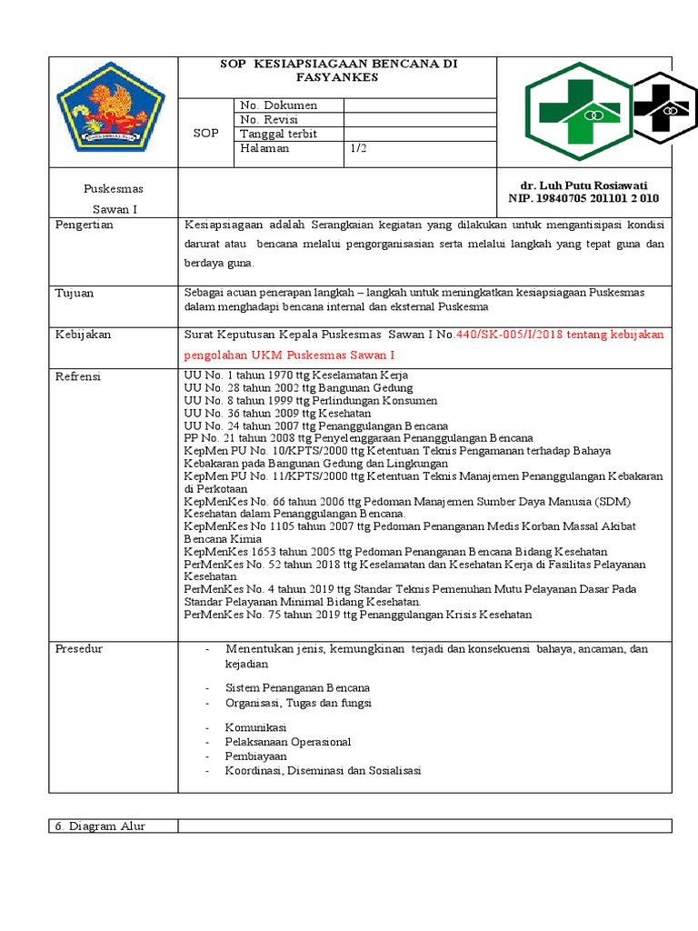 Sop Kesiapsiagaan Bencana | PDF