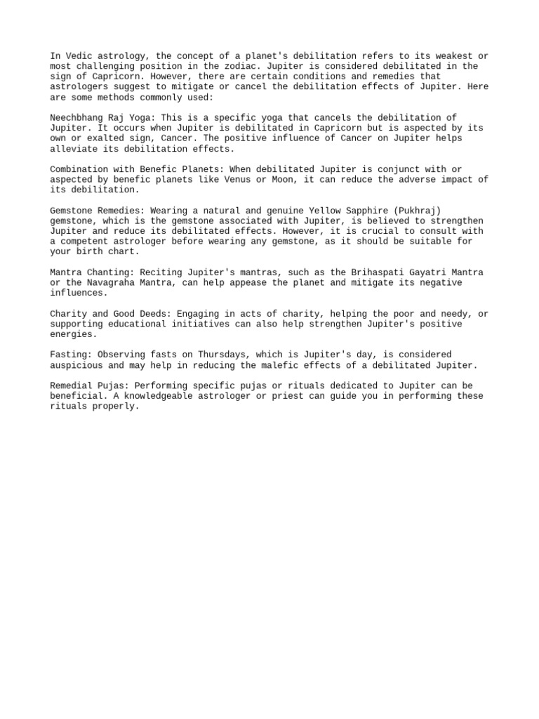 Debilitated Jupiter PDF