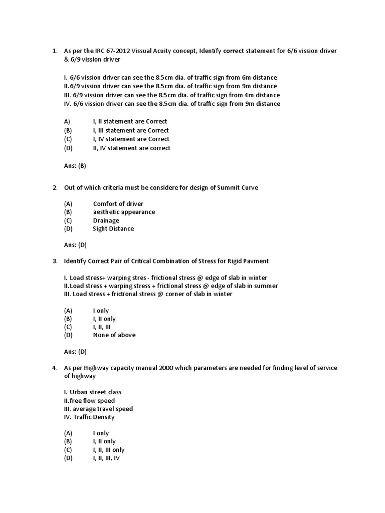 Transport Test-1 | PDF | Physical Sciences | Civil Engineering