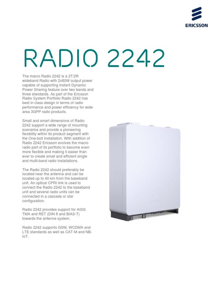 Radio 2242 Datasheet | PDF