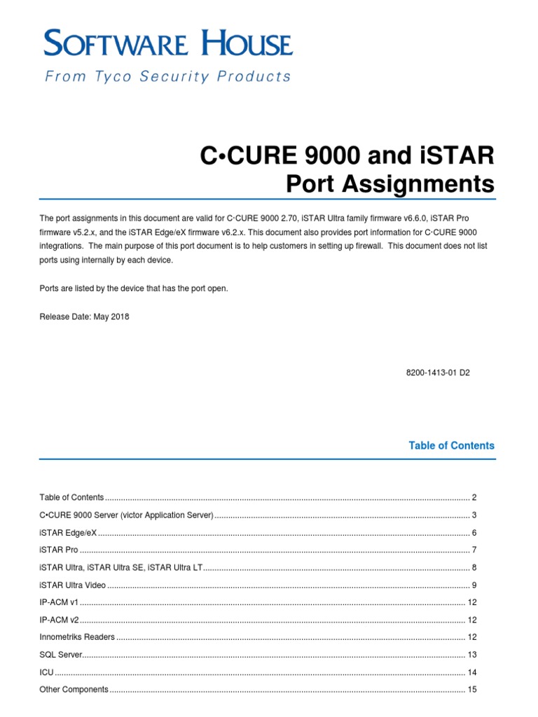 C•CURE 9000 & iSTAR Port Guide | PDF | Computers | Technology & Engineering