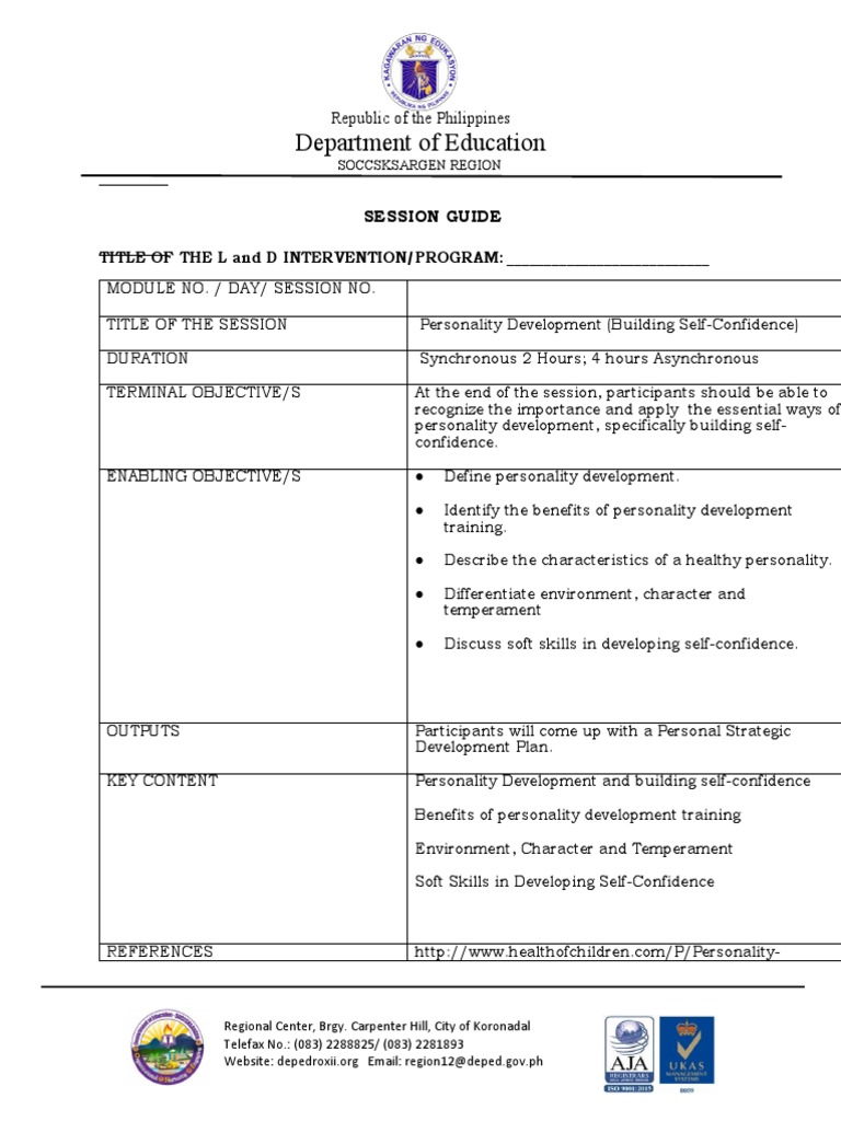 Personality Devt SG Final 12-19-21 | PDF | Temperament | Bullying