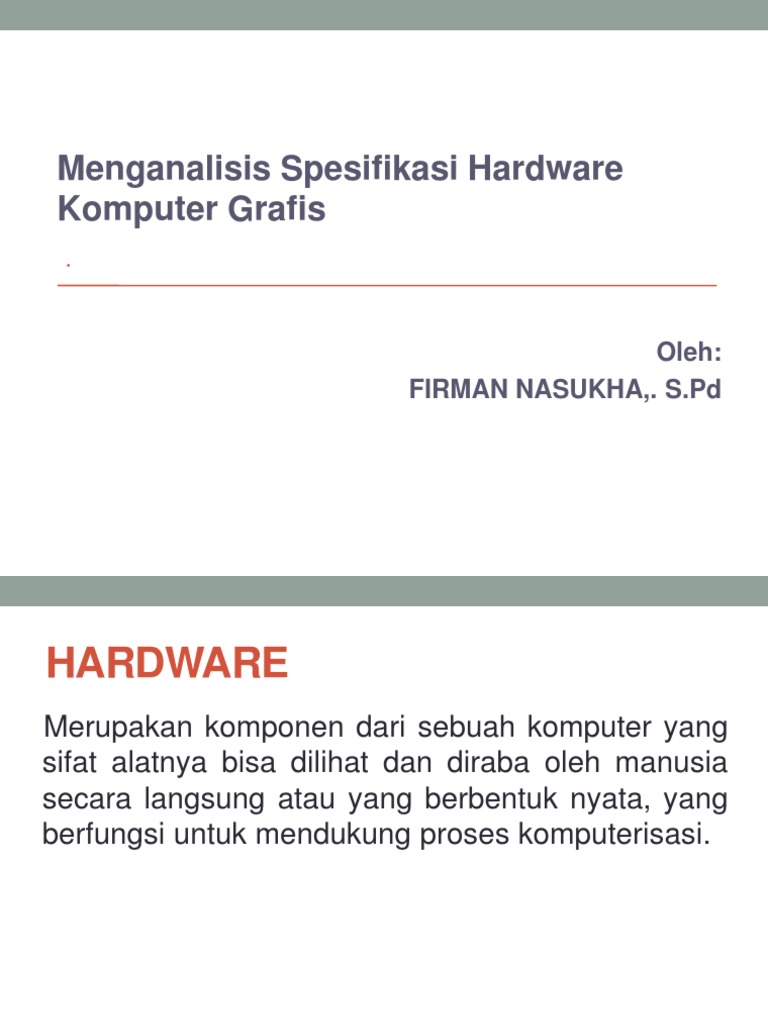 Menganalisis Spesifikasi Hardware Komputer Grafis | PDF