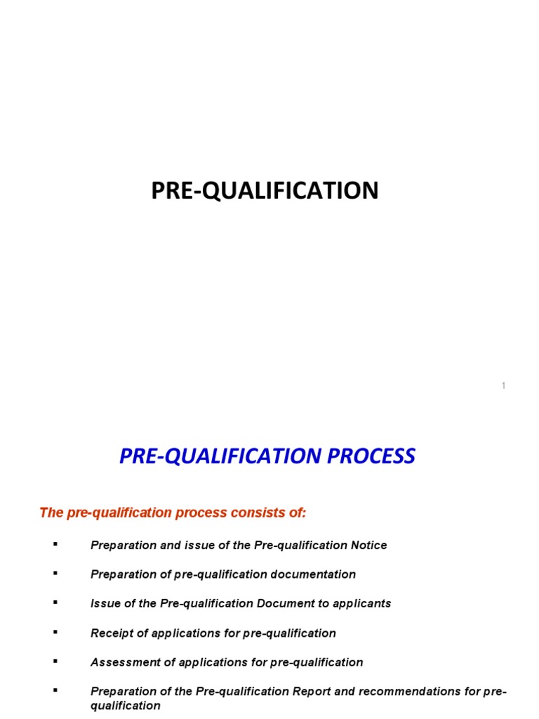 Pre Qualification | PDF | Business