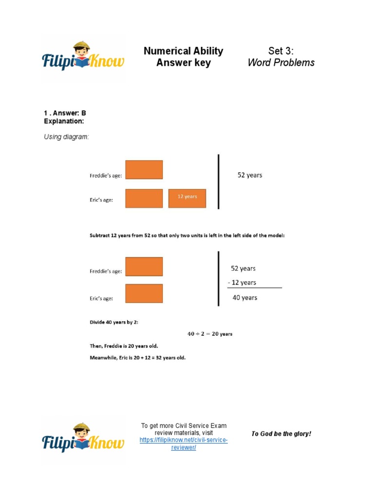 Numerical Ability Practice Questions Set 3 Answers Revised | PDF