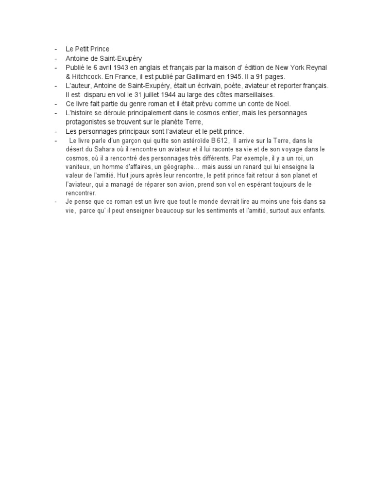 Le Petit Prince | PDF