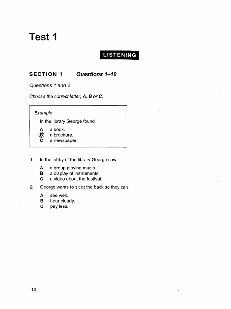 Listening - Cambridge IELTS Test Book 8 Test 1 | PDF