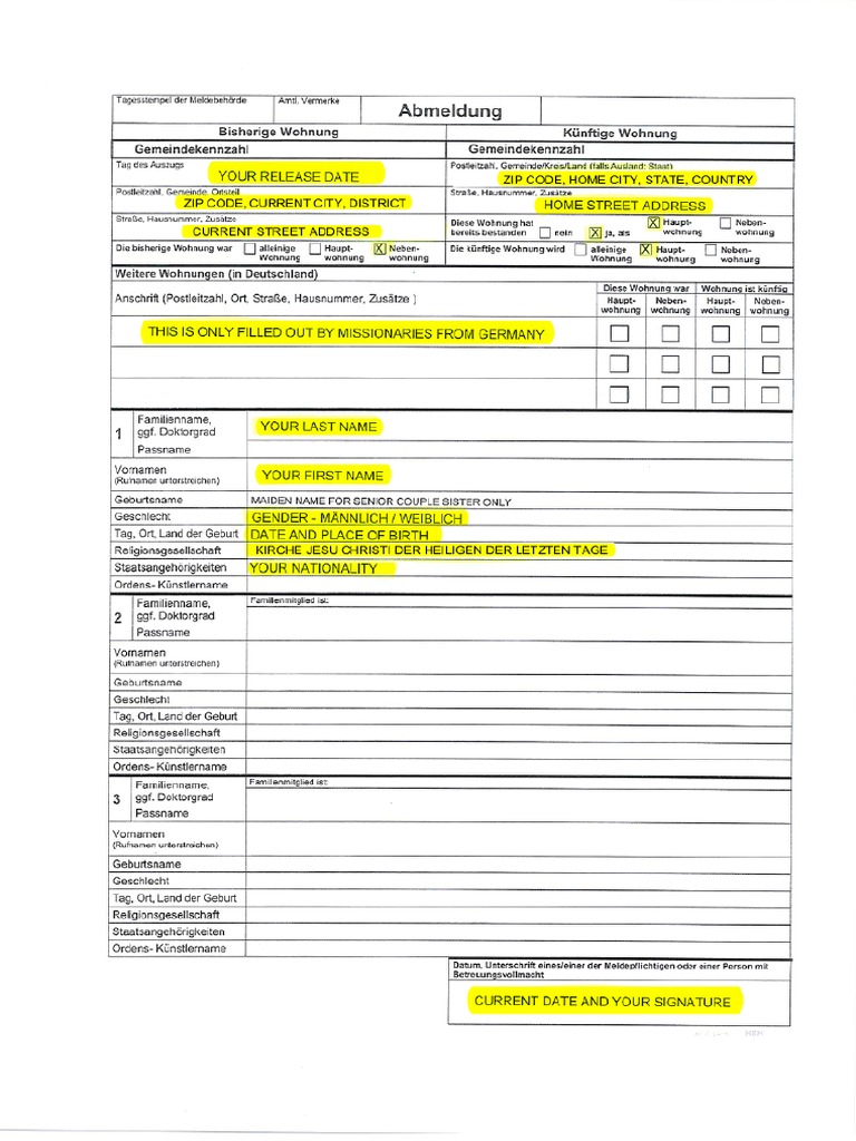 Abmeldung Form Guide in Germany | PDF
