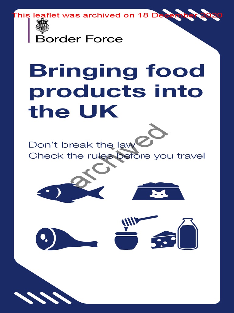 Bringing Food Into The UK Leaflet | PDF | Bivalvia | European Union