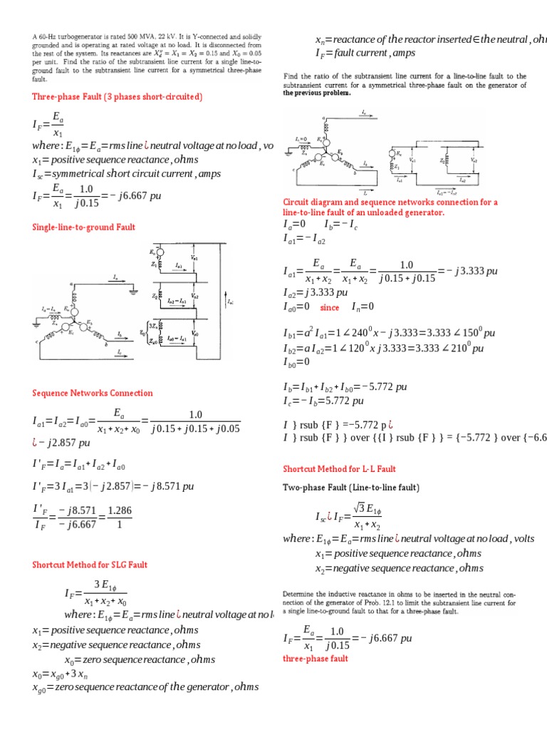 Unsymmetrical Fault Unloaded Gen | PDF