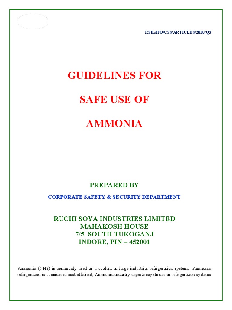 Safe Handling of Ammonia | PDF
