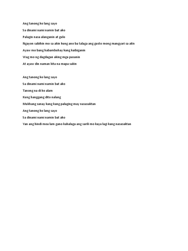 Ang Tanong Ko Lang Sayo | PDF
