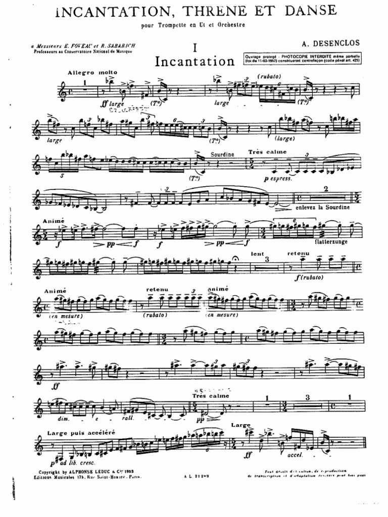 Desenclos Incantation Threne Et Danse PDF | PDF
