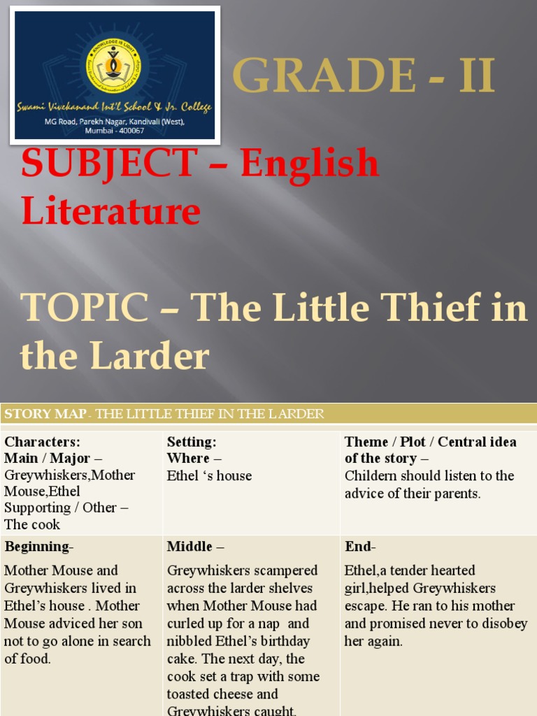 Story Map- The Little Thief in the Larder | PDF