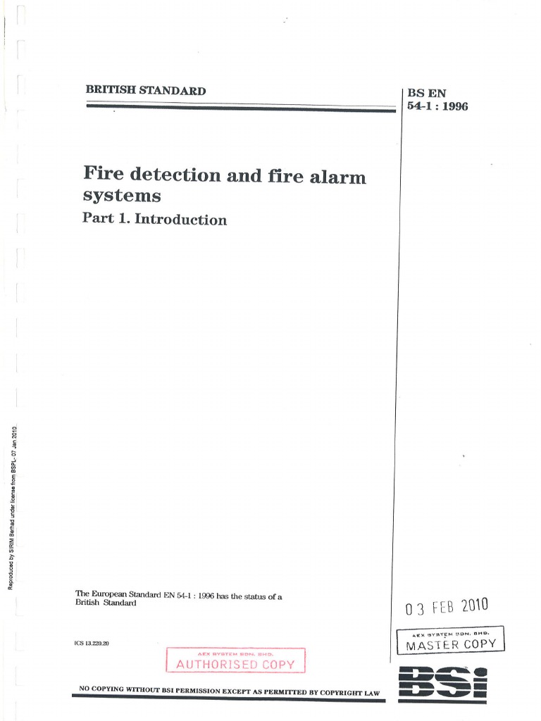 BS en 54-11996 Part 1 Introduction | PDF