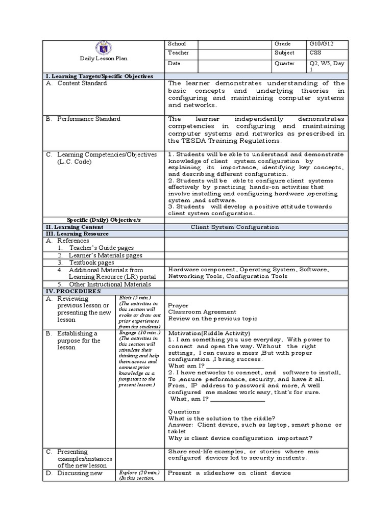 Client Device Configuration Week 1 (3.1) | PDF | Computer Network | Learning
