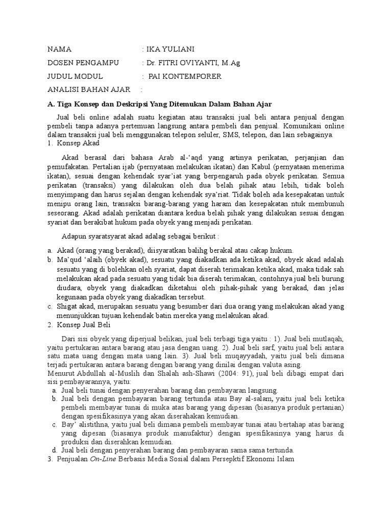 Analisa Pai Kontemporer KB 2 | PDF