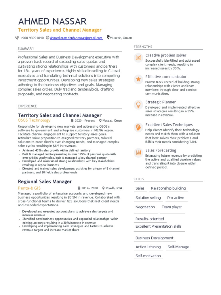 Ahmed Nassar Resume | PDF | Sales | Business