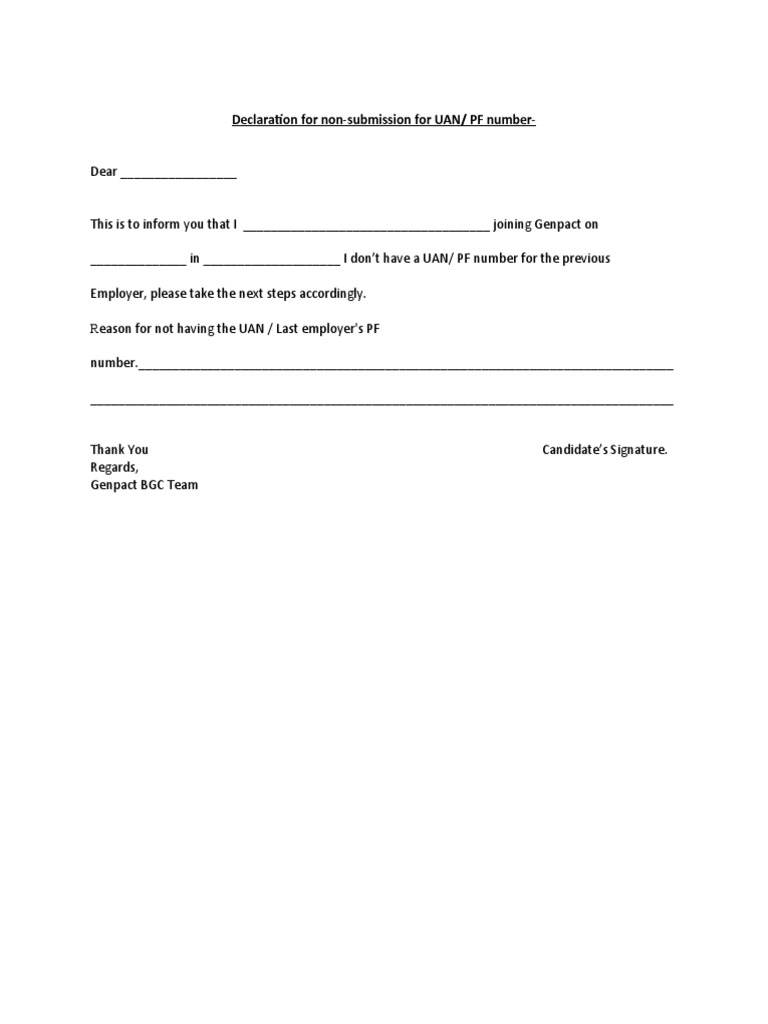 PF Declaration Form | PDF