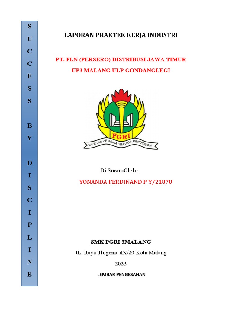 Draf Kerangka LAPORAN PRAKERIN PLN CLASS 2022 | PDF