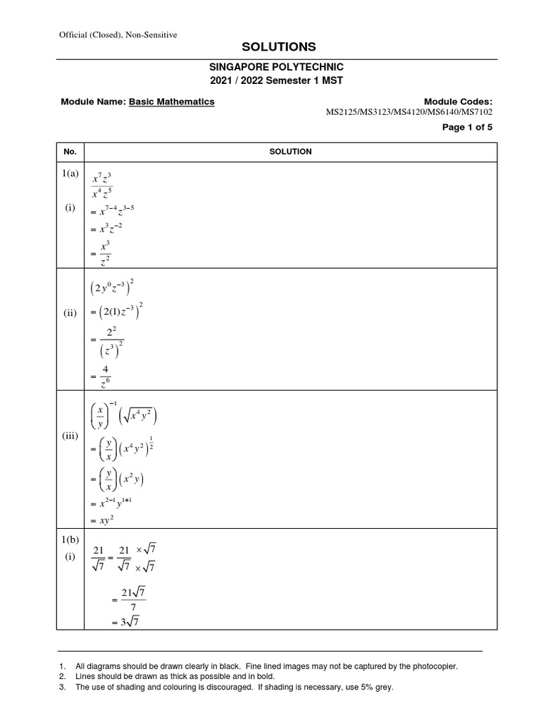 Basic Mathematics Solutions SP 2021/22 | PDF | Mathematical Concepts ...