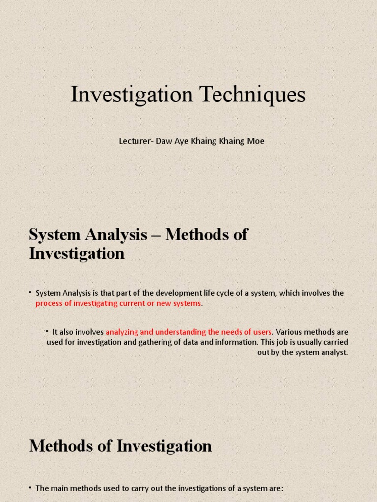 Investigation Techniques | PDF