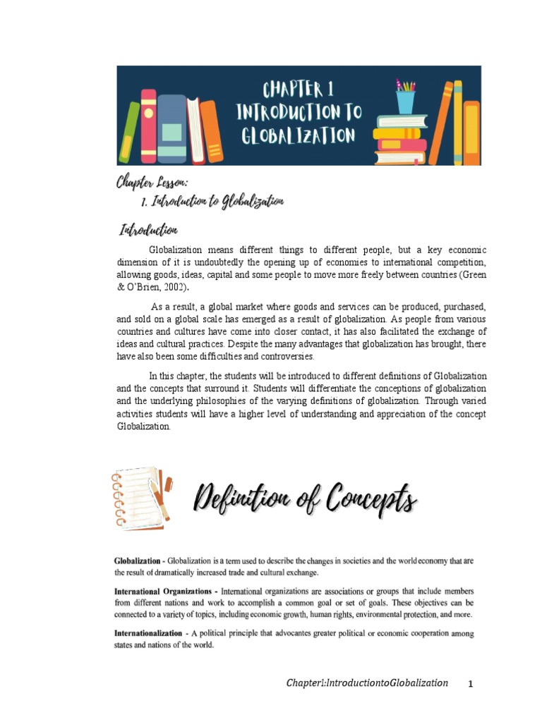 Chapter 1 Defining Globalization Without BG | PDF | Globalization | Foreign Direct Investment