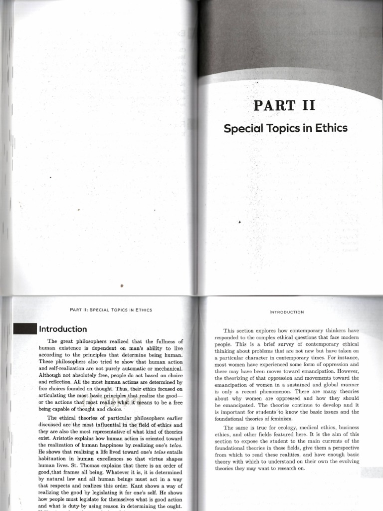 Part II - Special Topics in Ethics | PDF
