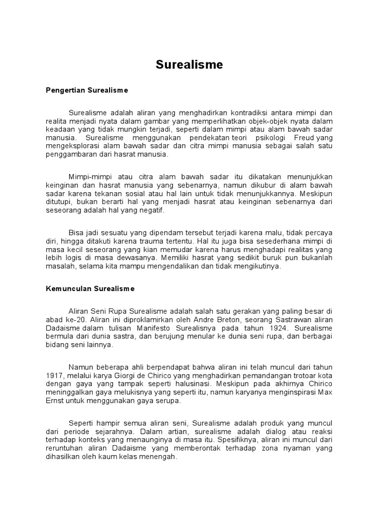 Memahami Aliran Seni Surealisme | PDF